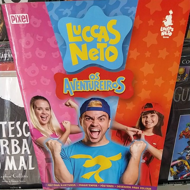 Livro Lucas Neto Os aventureiros Atividades colorir e passatempos Pixel