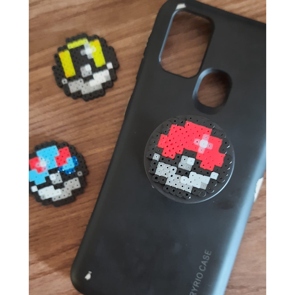 Suporte De Celular - SOCKET POCKET - Popsocket - POKEBOLA (Hama beads ...