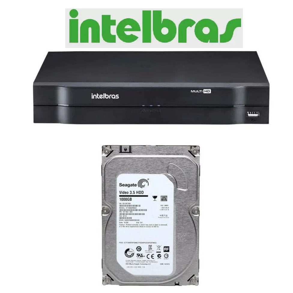 Dvr gravador INTELBRAS 4 canais Full hd + hd 500GB | Shopee Brasil