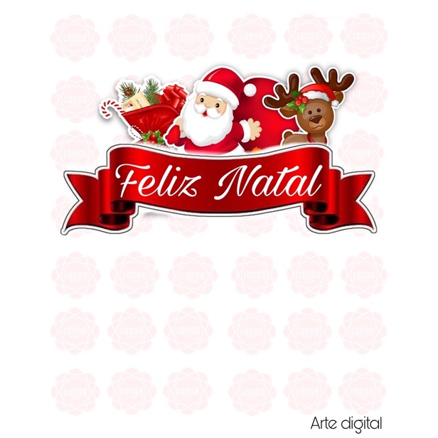 Topo de bolo Feliz Natal - Faixa Topper | Shopee Brasil