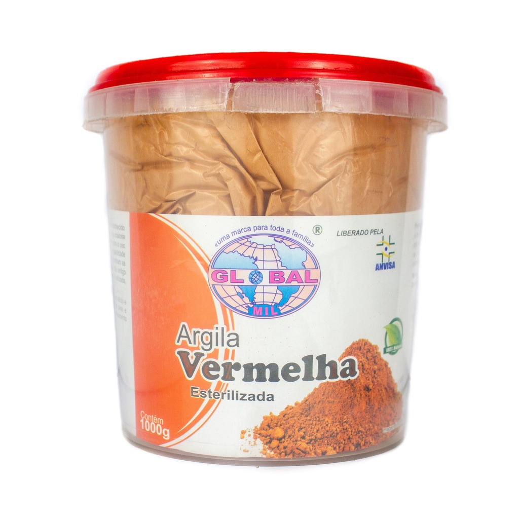 Argila Vermelha 1kg Esterilizada - Global Mil (com registro na ANVISA ...
