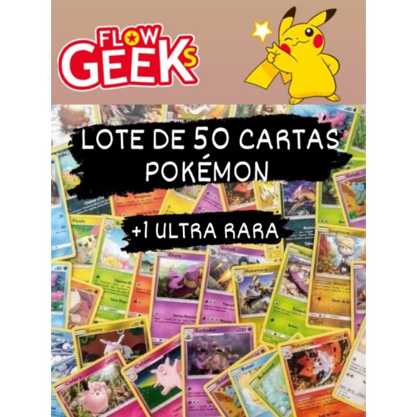 Lote 50 Cartas Pokémon 1 Ultra Rara Shopee Brasil