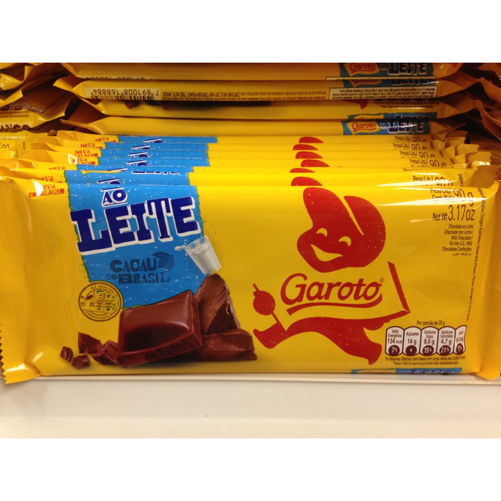 Chocolate Garoto kit com 5 unidades Barra Diversos 90 Gr | Shopee Brasil