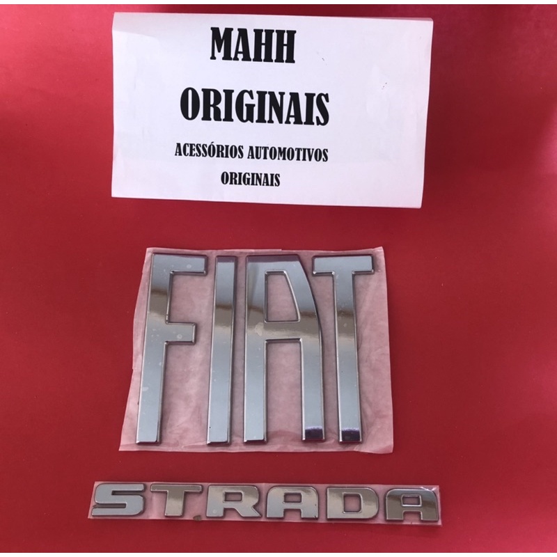 kit emblema traseiro escrito strada + escrita Fiat 2021 original ...