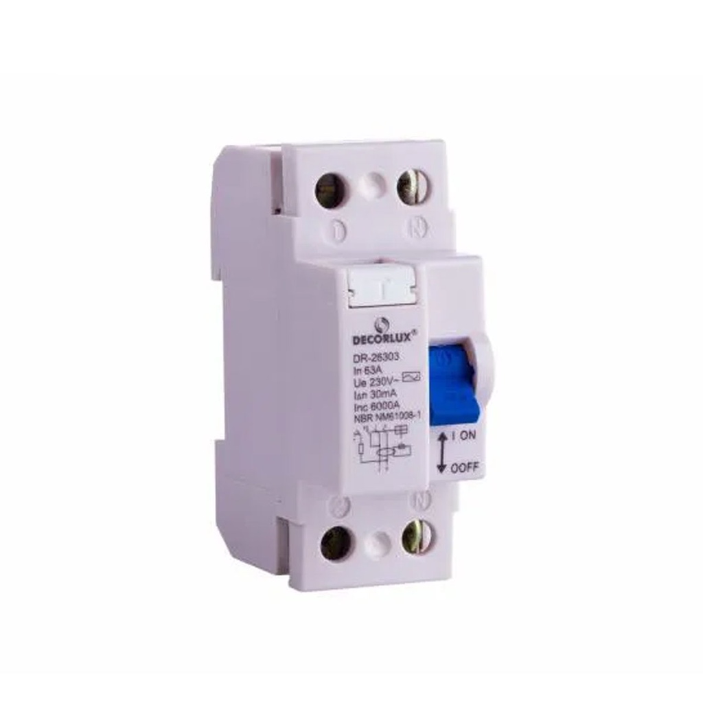 Interruptor Diferencial Residual DR 2 Polo Bipolar 63a 30mA | Shopee Brasil