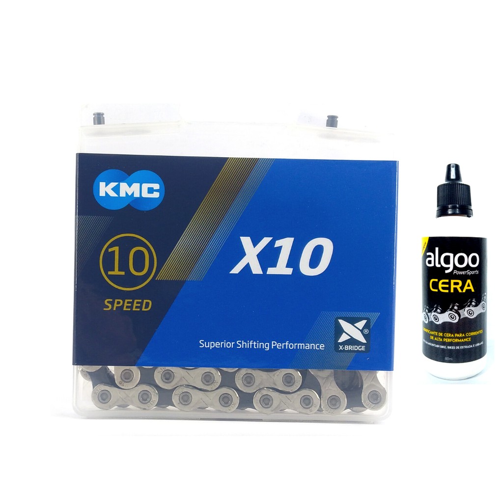 Corrente kmc X10 velocidades Mtb Speed Missing Link original e Lube Cera Algoo | Shopee Brasil