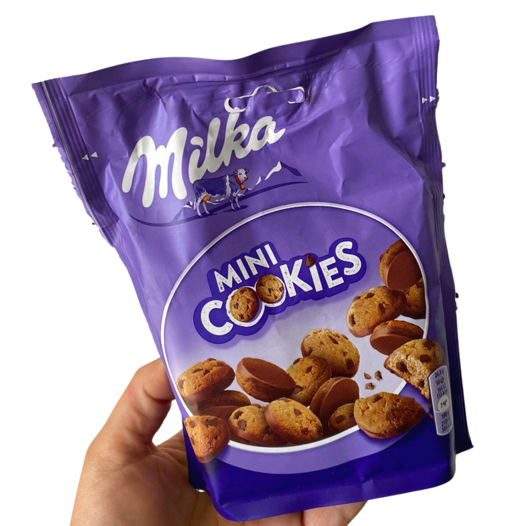 Mini Cookies Milka - Cookies Biscoito Bolacha com Gotas Chocolate Milka ...