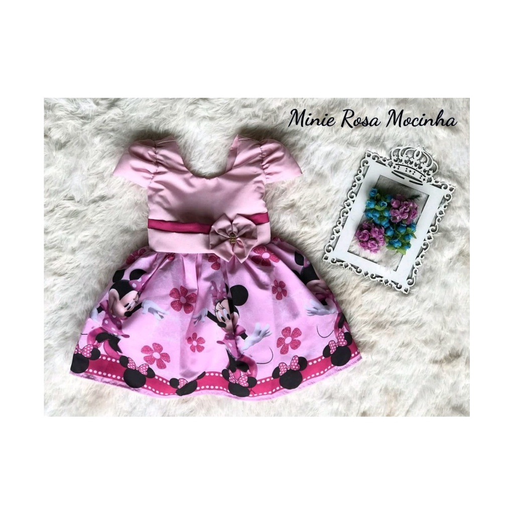 Vestido Minnie Rosa | Shopee Brasil