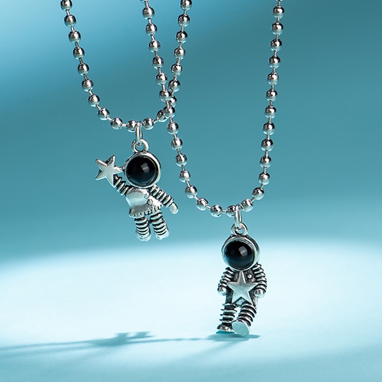 2PC Astronautas Conjunto De 2 Colares Magnéticos Para Casais , Desenho ...