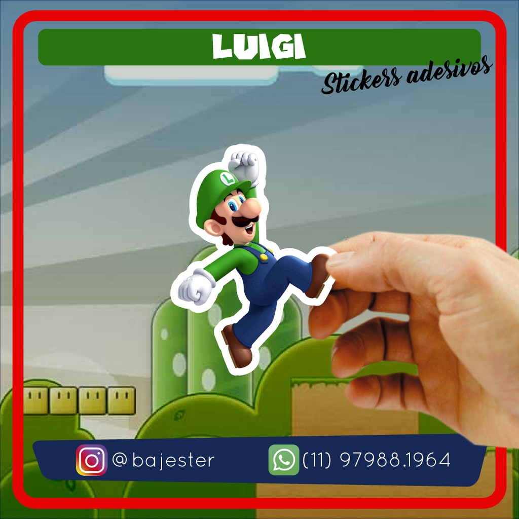 Adesivo Sticker Game Luigi do Super Mario Bros Galaxy | Shopee Brasil