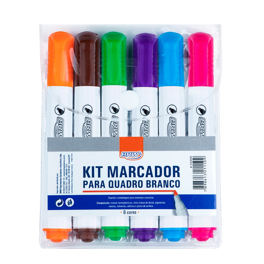 Caneta Para Quadro Branco Marcador Kit 6 Cores Colorido | Shopee Brasil