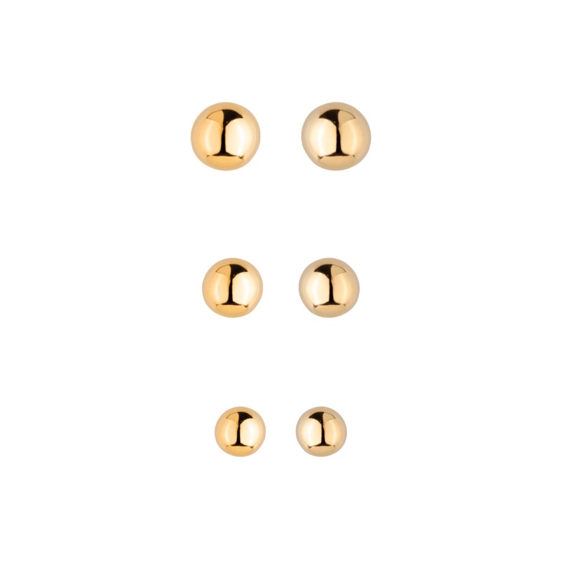Trio de Brincos Bolinhas Banhado a Ouro 18K - Semi Joia de Luxo (BR ... Trio de Brincos Bolinhas Banhado a Ouro 18K - Semi Joia de Luxo (BR ...