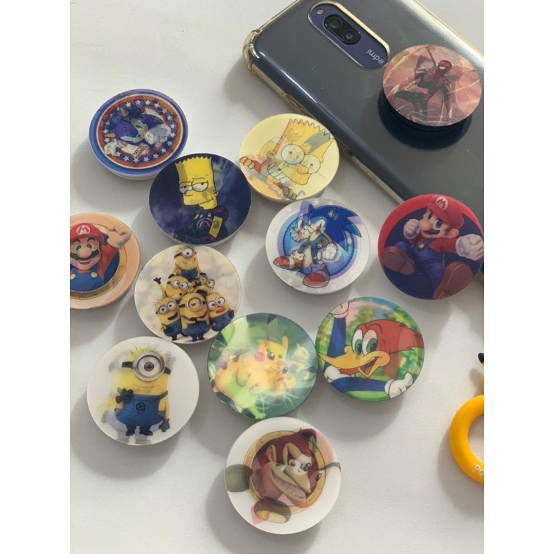 Pop Socket 3d personagem kit com 50 unidades Suporte para Celular popsocket brilho variado ...