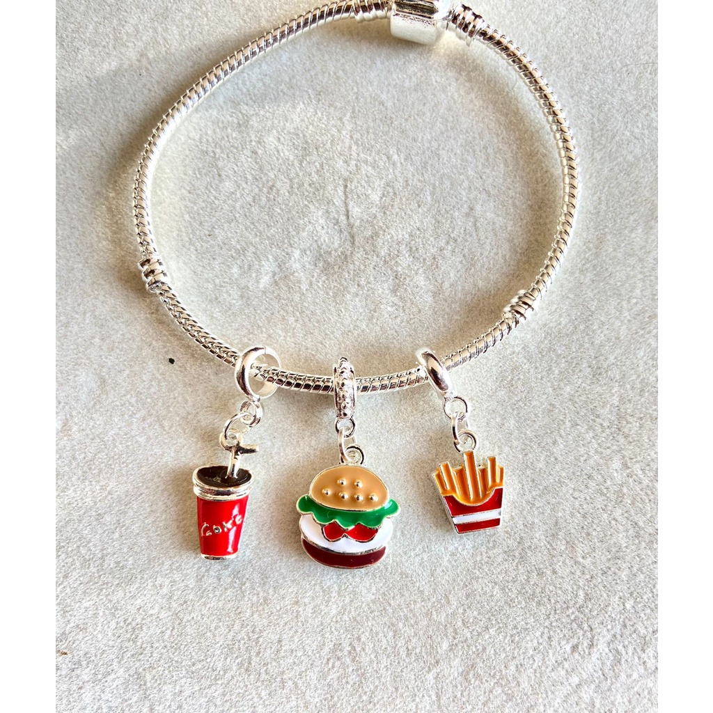 Pulseira Pandora Com Berloque Lanche/hamburger Batata E Coca cola ...