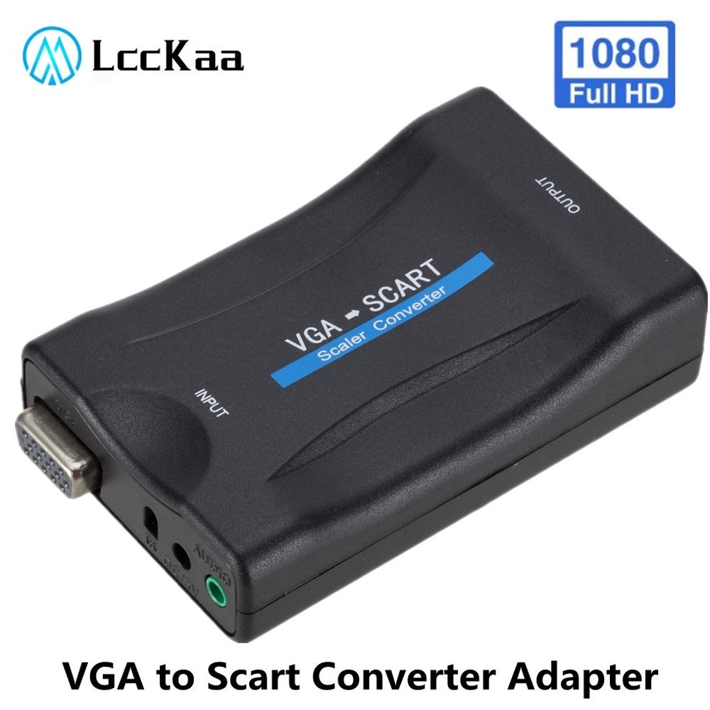 LccKaa 1080P VGA Para Scart Conversor Adaptador De Sinal De Áudio De ...