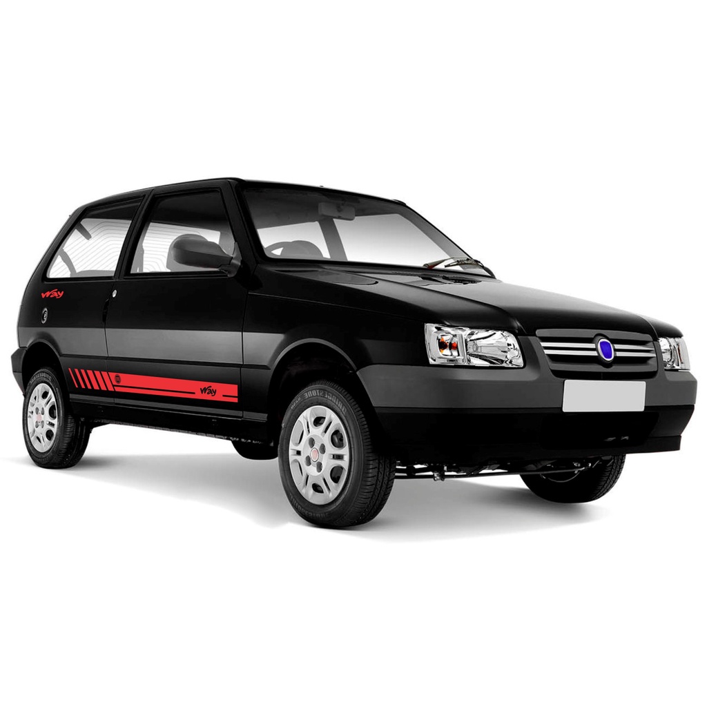 Kit 4 Adesivos Faixa Lateral Fiat Uno Mille Way | Shopee Brasil