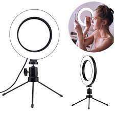 Ring Light 6 Polegada Led Mesa Iluminador Tripé de mesa kit you tuber | Shopee Brasil