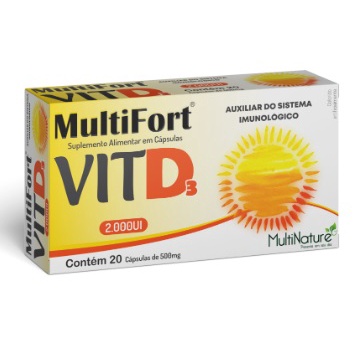 Vitamina D - MultiFort VITD3 , 20 Cápsula 500mg - MultiNature | Shopee ...