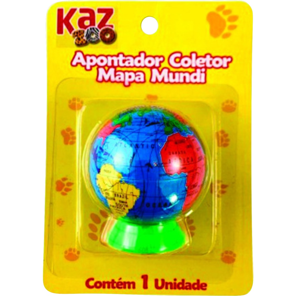 Apontador Escolar Mapa Mundi Globo Terrestre Kaz | Shopee Brasil