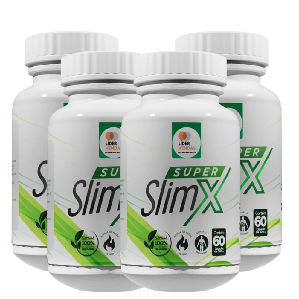 Super Slim X 60 cáps Kit com 4 emagrecedor natural | Shopee Brasil