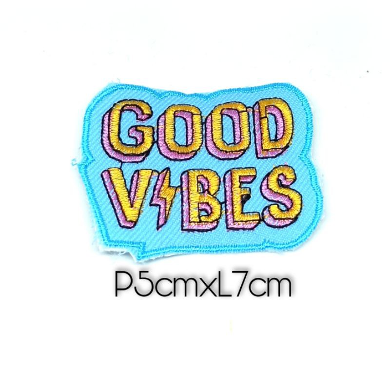 Good Vibes Patch Bordado De Personagem | Aplique | Shopee Brasil
