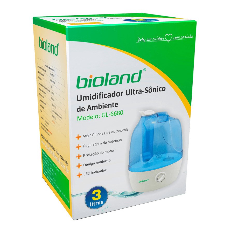 Umidificador de Ar Ultrassônico 3L - Bioland | Shopee Brasil