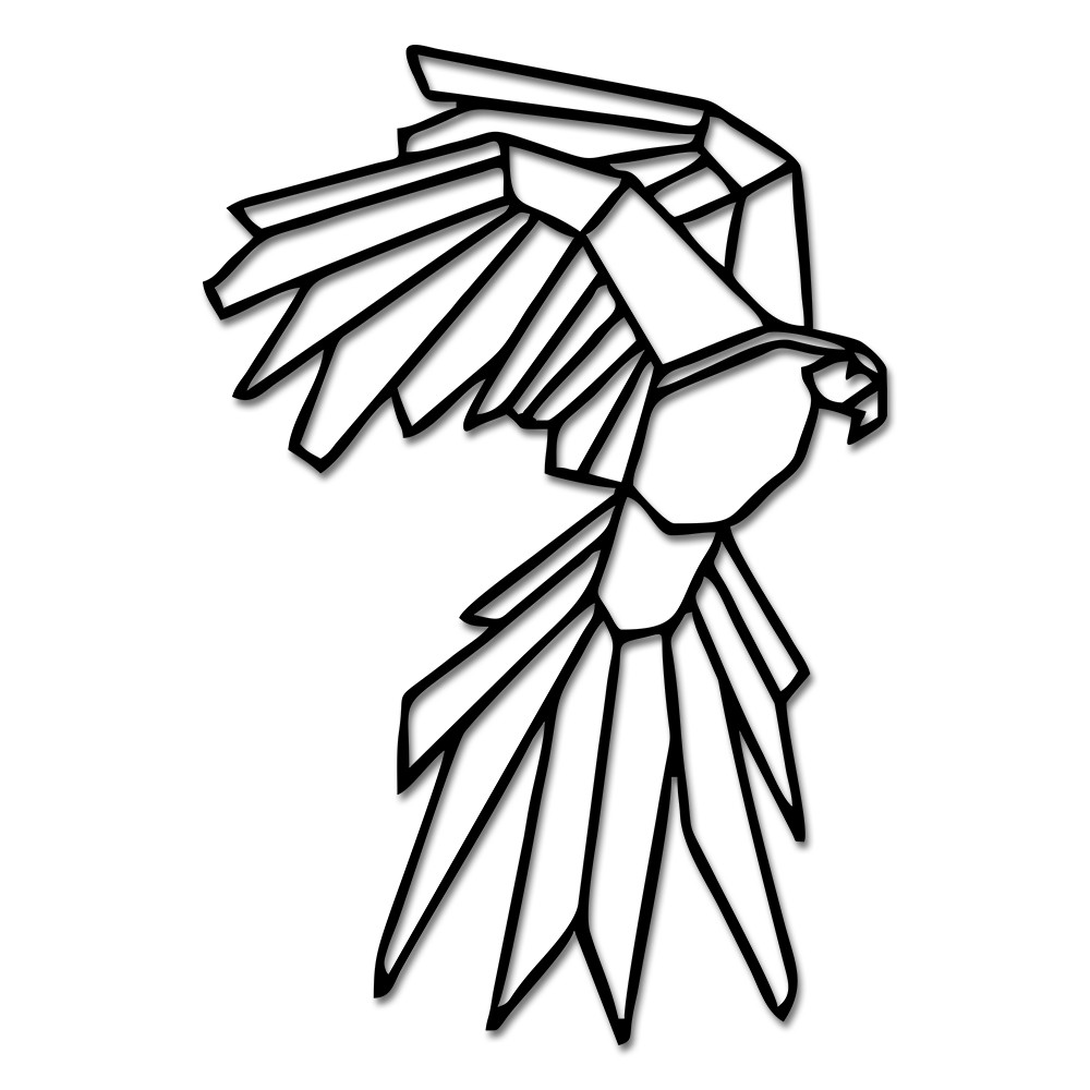 Aplique De Parede Decorativo Arara Geométrica Em Madeira Mdf 3mm ...