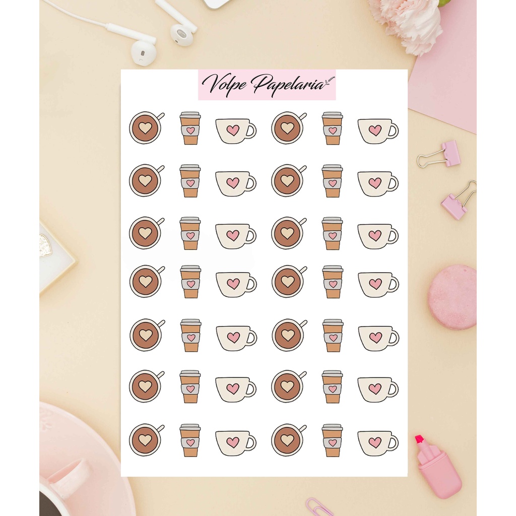 Cartelas de adesivos ícones fofos - (50 cartelas diferentes) para ...