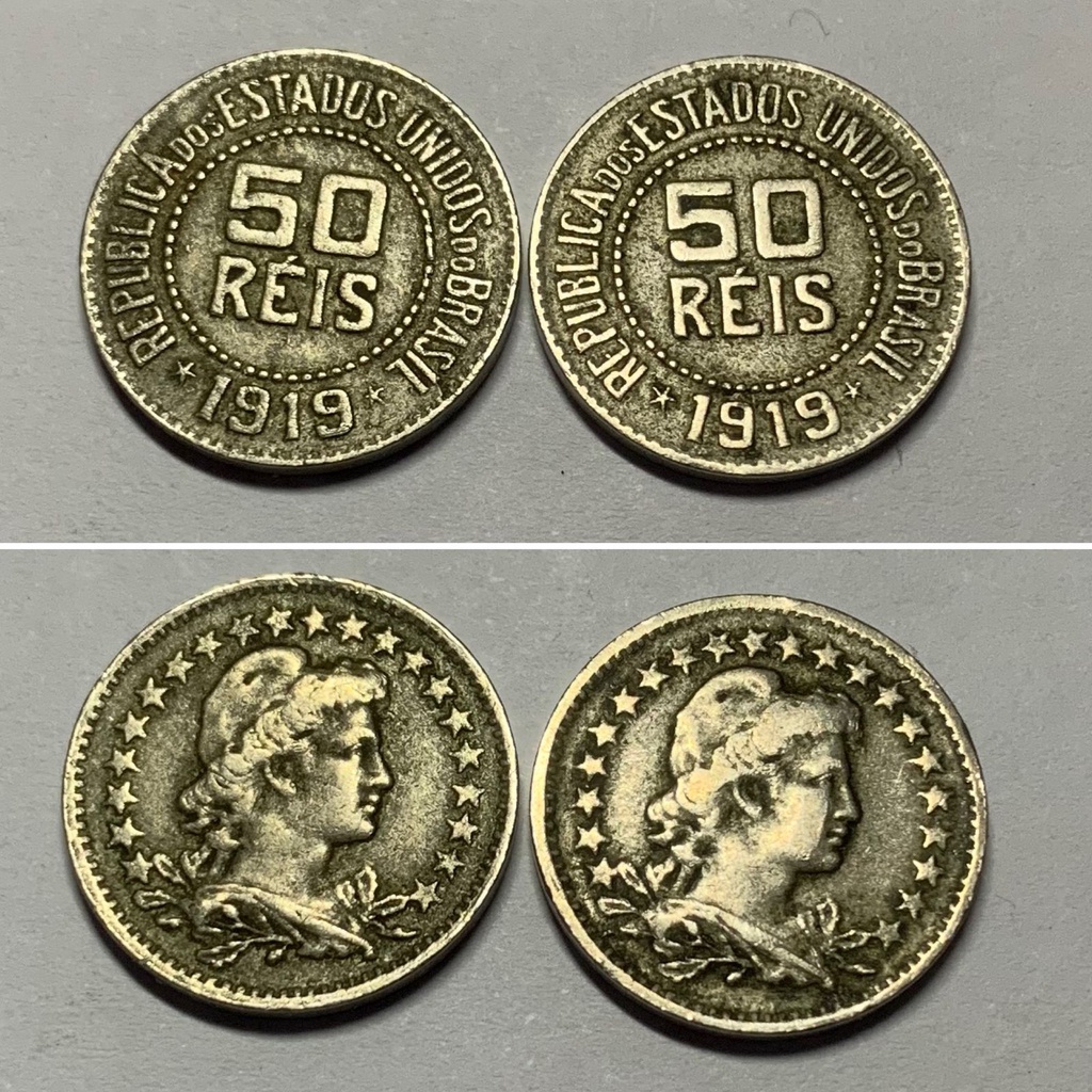 Moeda do Brasil - 50 réis - 1918 / 1919 / 1920 / 1921 / 1922 / 1925 ...