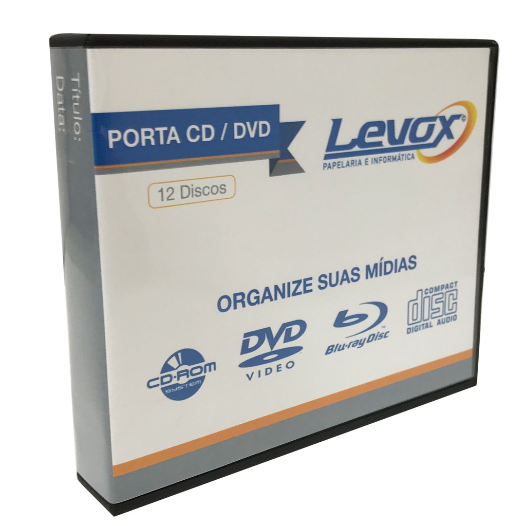 Porta Cd/dvd Plástico Preto P/12 Discos Levox | Shopee Brasil