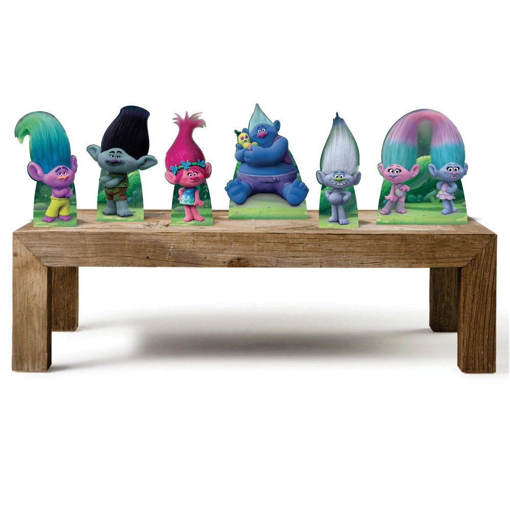 Trolls Kit 6 Displays De Mesa totens de Decoração Para Festa em Mdf ...