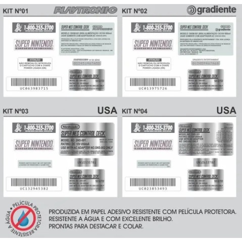 Kit Adesivo Console Super Nintendo Label S-nes Etiqueta Fita | Shopee ...