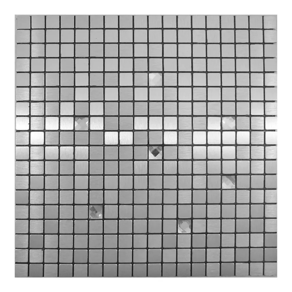 Pastilha Adesiva Metálica Decorativo Parede Cozinha Banheiro 30x30cm ...