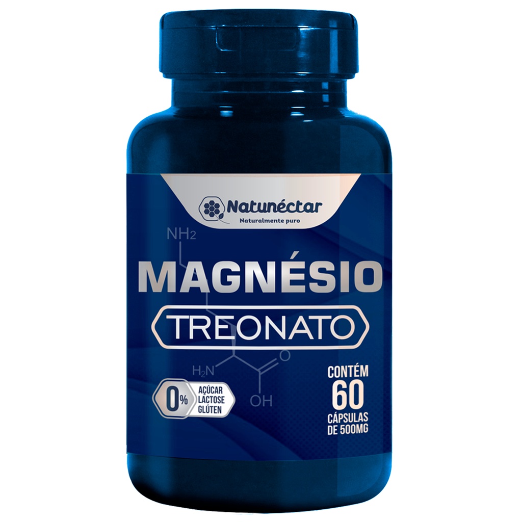 Magnésio Treonato 500mg 60 cápsulas - Natunéctar | Shopee Brasil