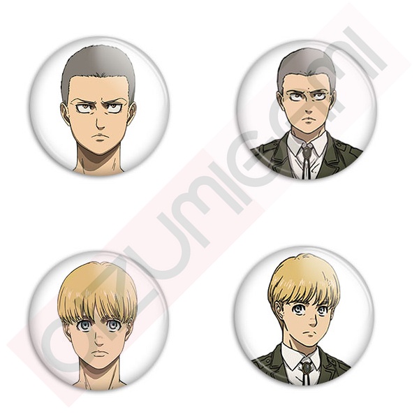 Bottons - Buttons - Botons Attack on Titan Personagens 2 - Tam: 4,5cm ...