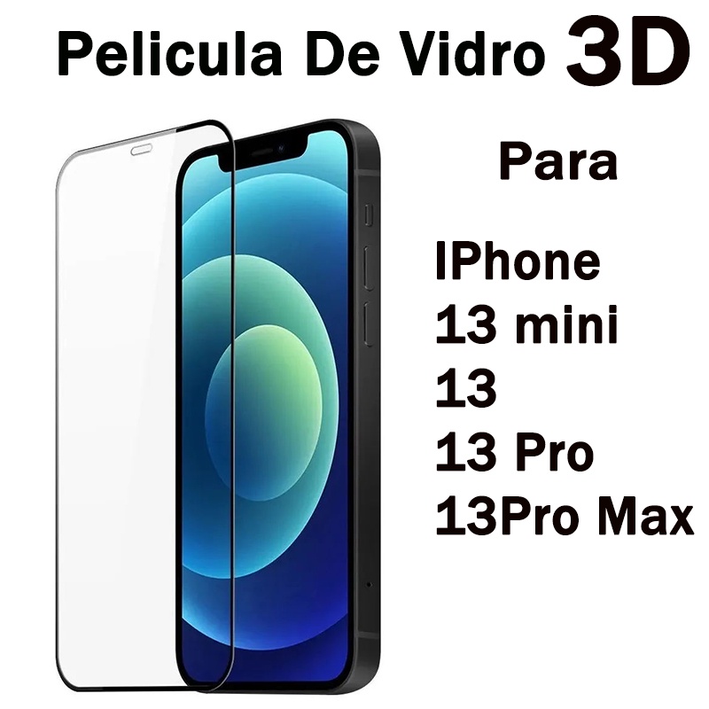 Pelicula De Vidro 3d IPhone 13 mini/13/13 Pro/13 Pro Max Cobre a Tela ...