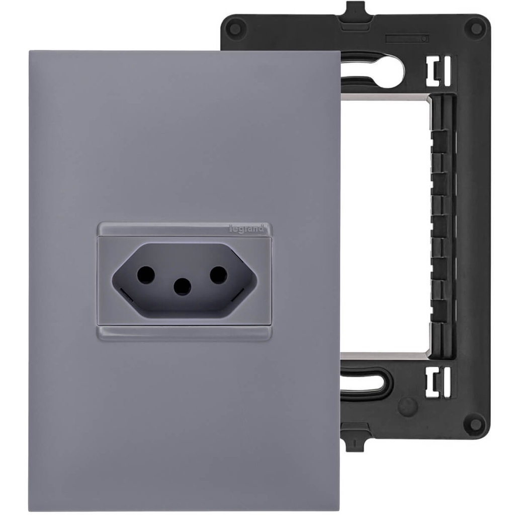 Tomada Pial Plus+ 20A Cinza Com Suporte e Placa 4x2 Legrand | Shopee Brasil