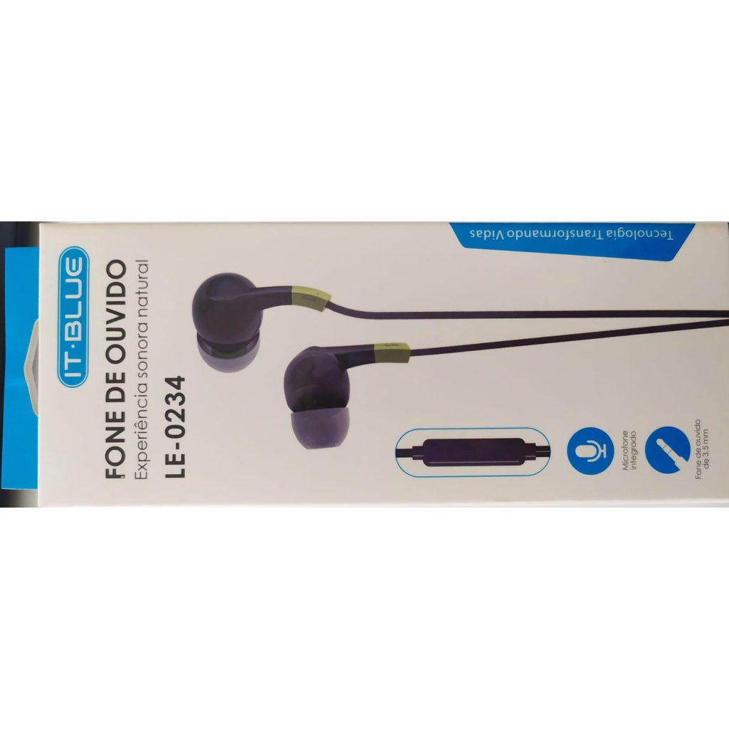 Fone de Ouvido com Microfone IT-BLUE LE-0234 | Shopee Brasil