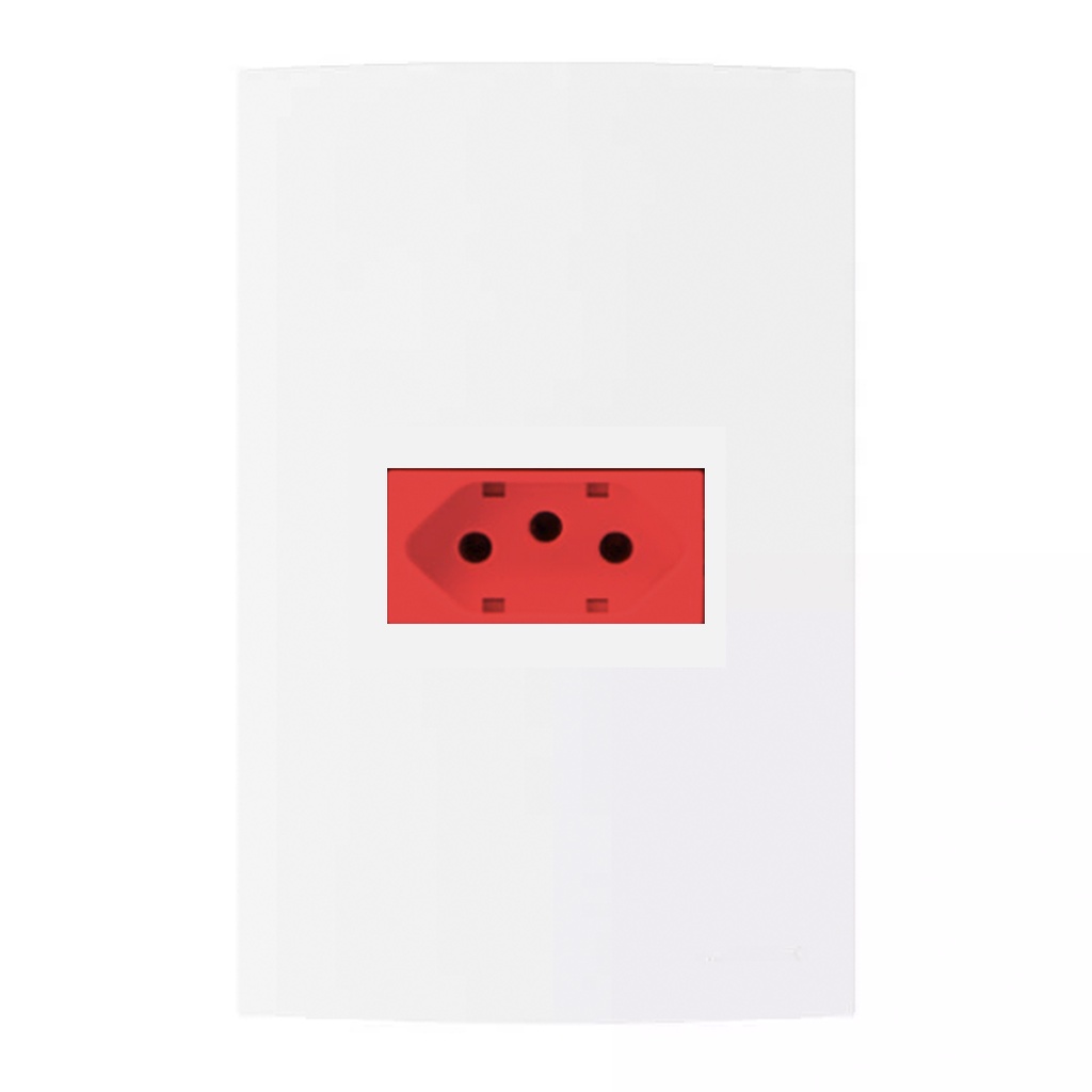 Conjunto Tomada 20A 250V Vermelho 4X2 Linha Clean Margirius | Shopee Brasil