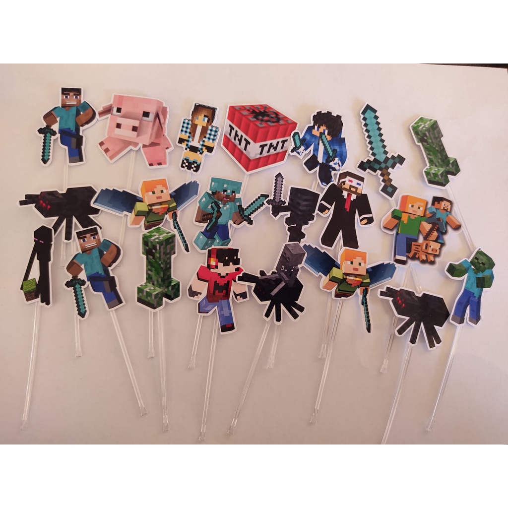 60 Topper Minecraft Para Doces | Shopee Brasil