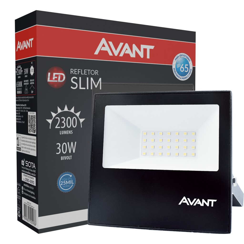 Refletor Led 30W Bivolt 6500K Avant | Shopee Brasil