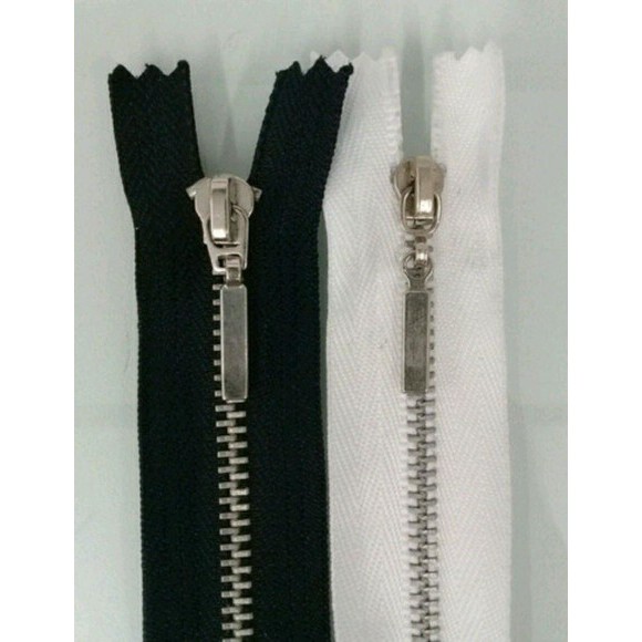 Ziper De Metal Fino Niquel 25cm Destacavel 10 unidades. | Shopee Brasil