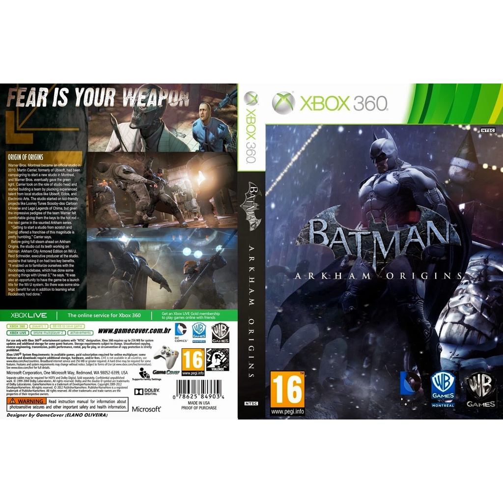 Batman arkham origins P/ XBOX360 (LTU/LT/JTAG/RGH) | Shopee Brasil