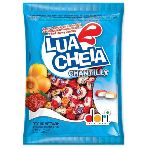 Bala Mastigável Lua Cheia Chantilly - 600g | Shopee Brasil