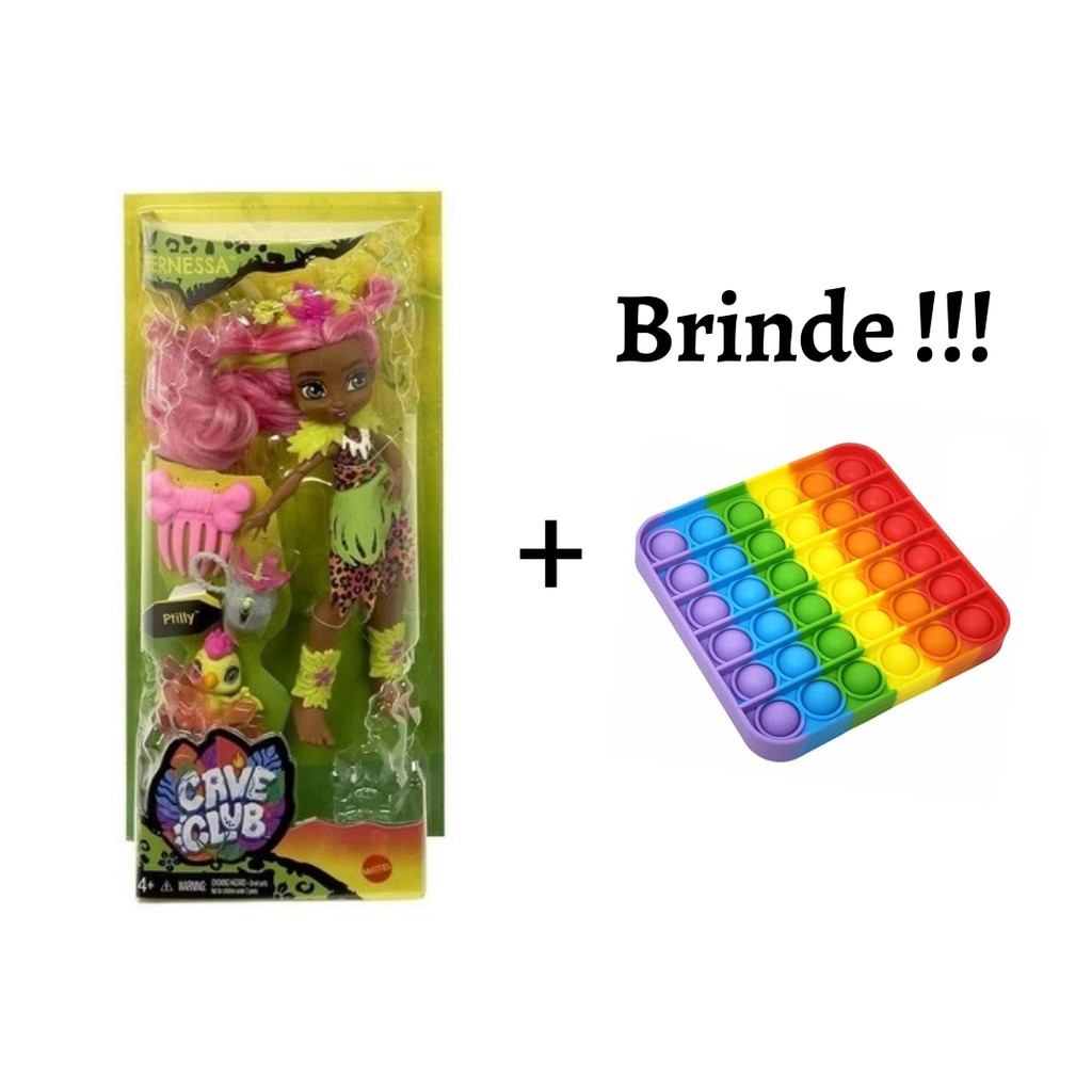 Boneca Estilo Barbie Cave Club Fernessa Com Pet Ptilly GNL85 - Mattel ...