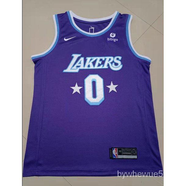 HEFg 2022 Nova Camisa Da NBA Los Angeles Lakers 0 # Westbrook Edição ...