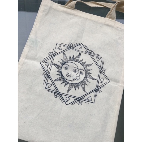 Ecobag Sol e Lua Bolsa Ecológica Tote Bag | Shopee Brasil