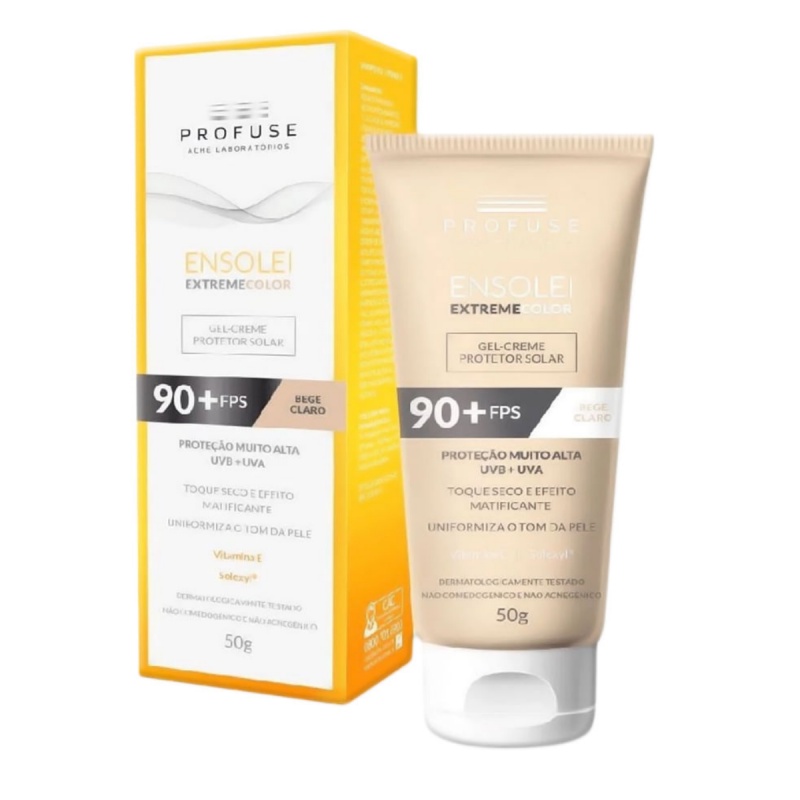 PROTETOR SOLAR FACIAL PROFUSE ENSOLEI EXTREME COLOR BEGE CLARO FPS 90 ...
