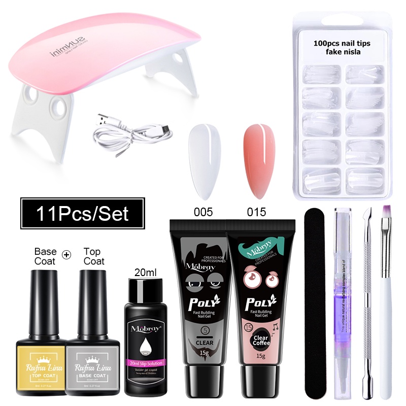 11 Pcs Manicure Set Poligels Kit Profissional Do Prego Conjunto Com ...