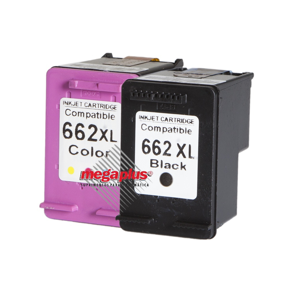 Cartucho De Tinta Compativel 662 Preto XL 12 ML / 662 Color 12 ML E kit ...